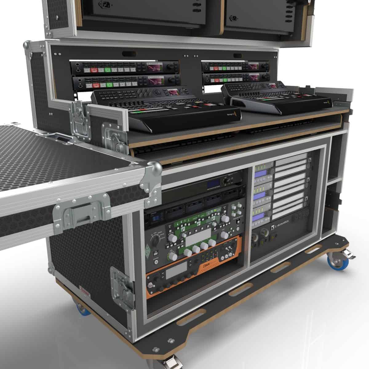 FLYPACK II VIDEO PRODUCTION WORKSTATION, SUPPORTS 4 MONITORS