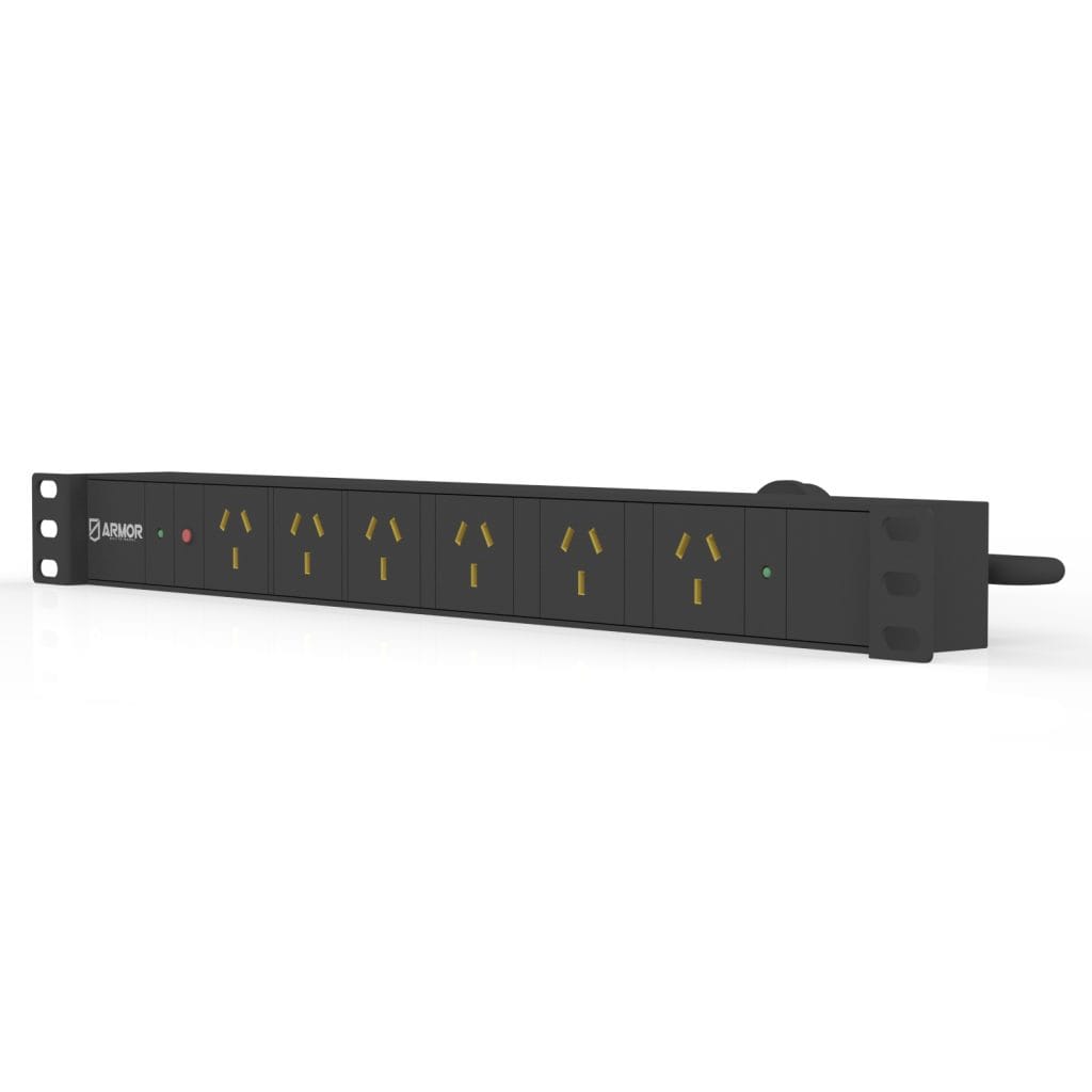 ARMOR 19" RACK MOUNT POWER DISTRIBUTION UNIT 6 WAY - Armor Road Cases