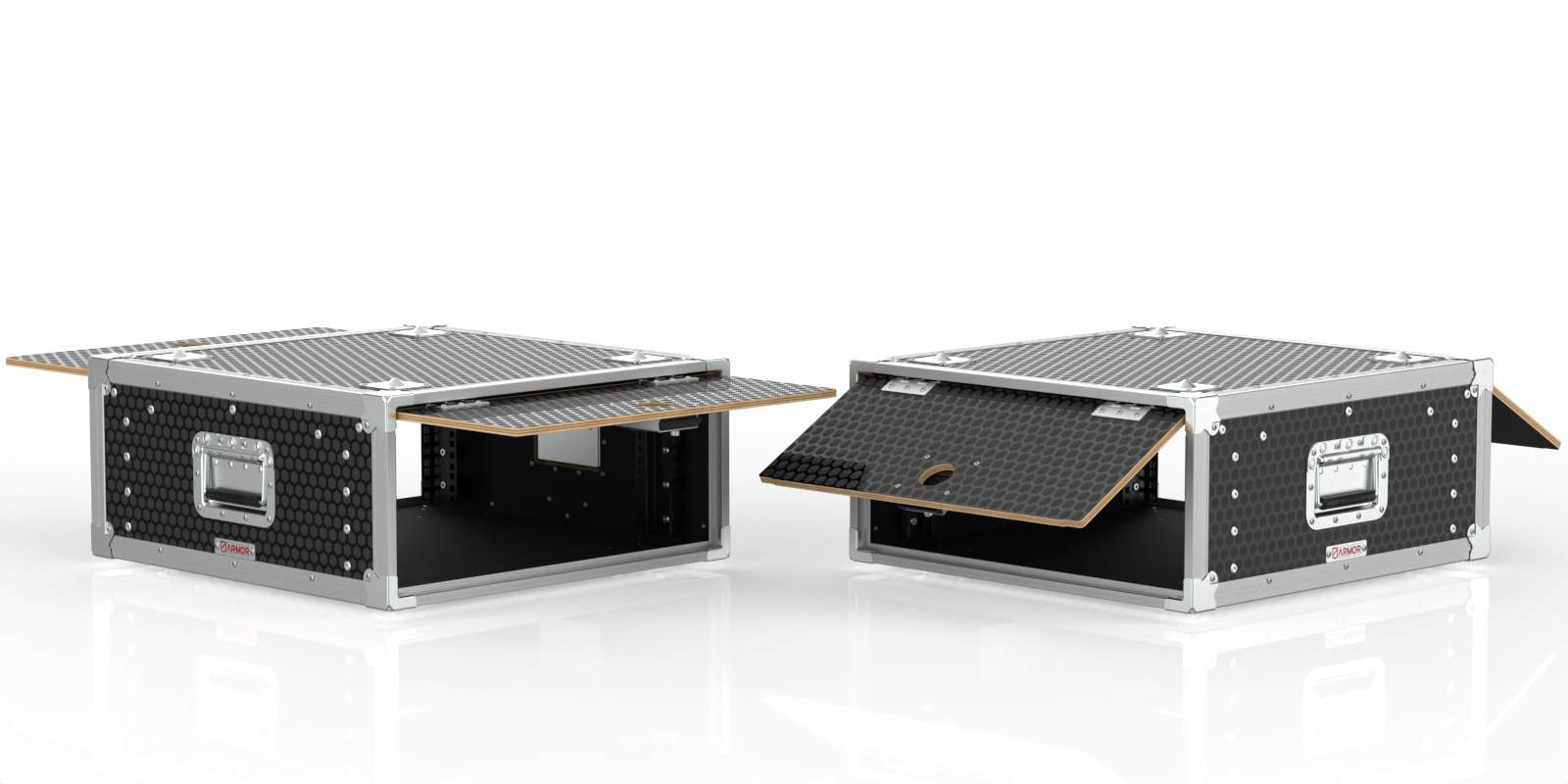 SHOCK MOUNT RACK CASE, 4RU, 485MM, WITH SLIDE OUT SLAM DOORS - Armor ...