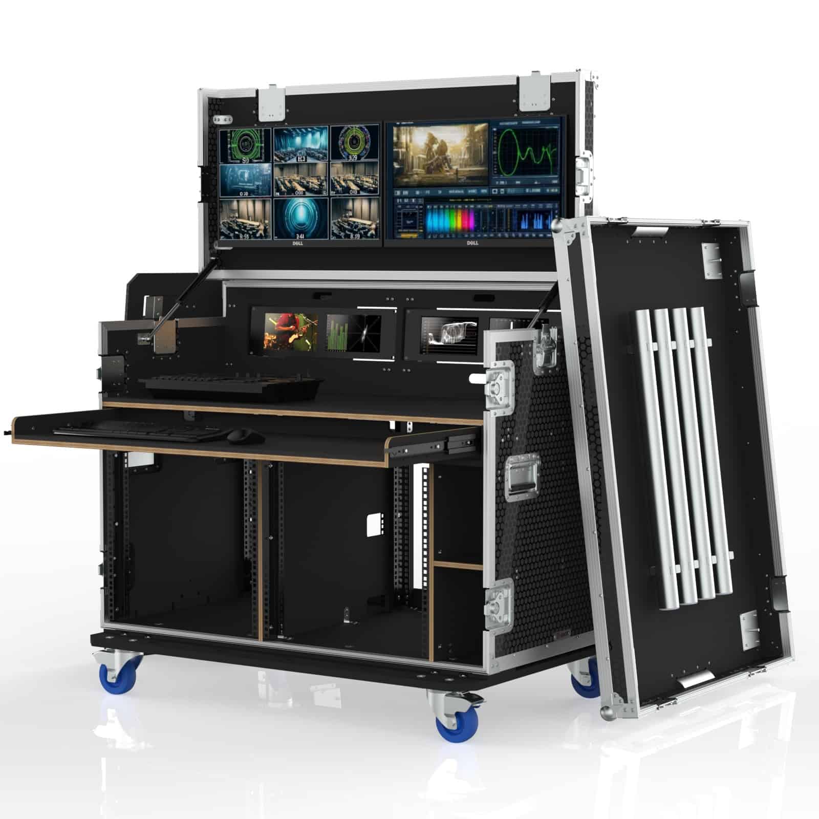 Video Production Workstation Case WS-FP2-S With Dual VESA Mounts