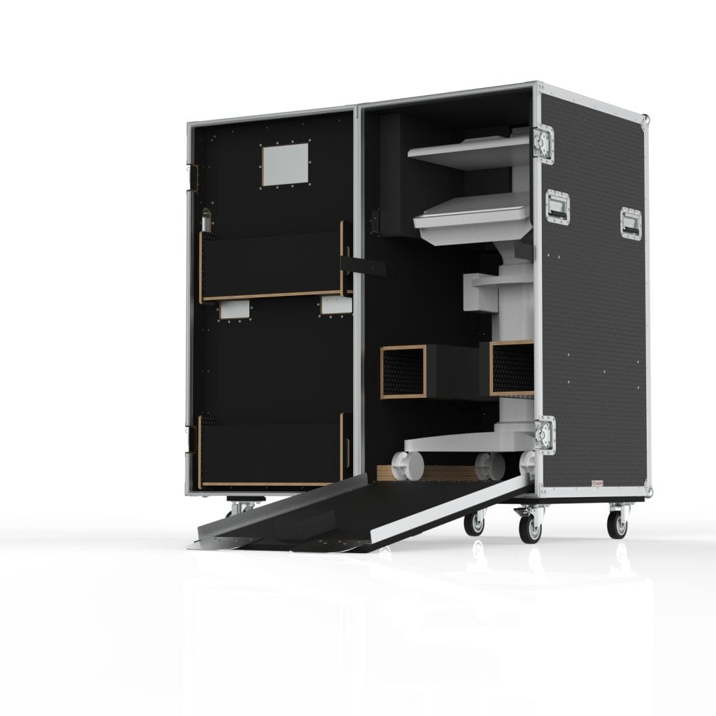 TRANSPORT CASE WITH BUILT IN RAMP FOR SONOSITE LX, WITH SUPPORT FOAM BLOCKS