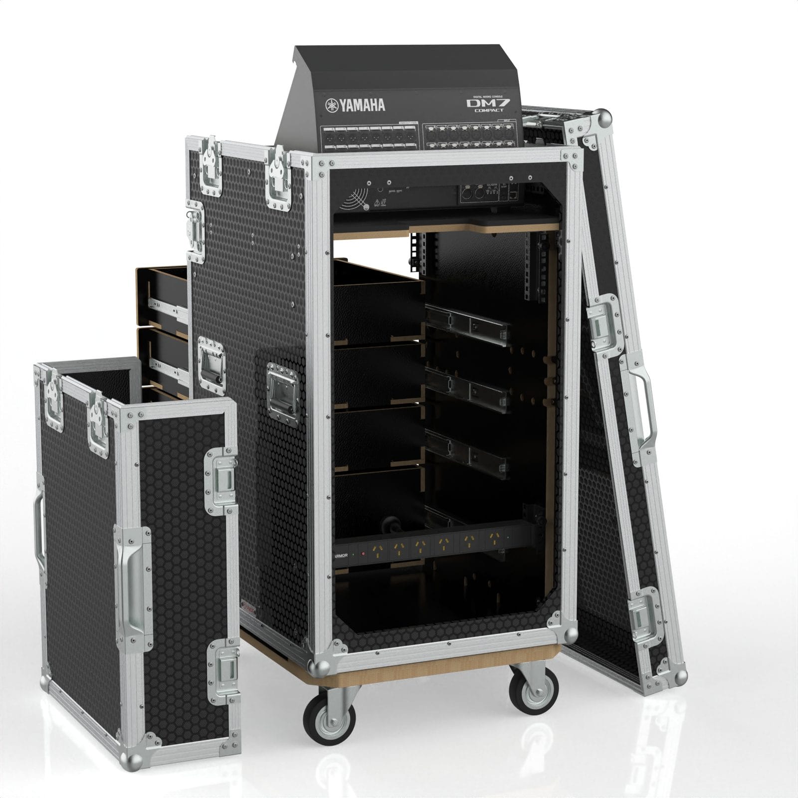 Yamaha DM7 Workstation Case With 19RU Rack Space And Drawers
